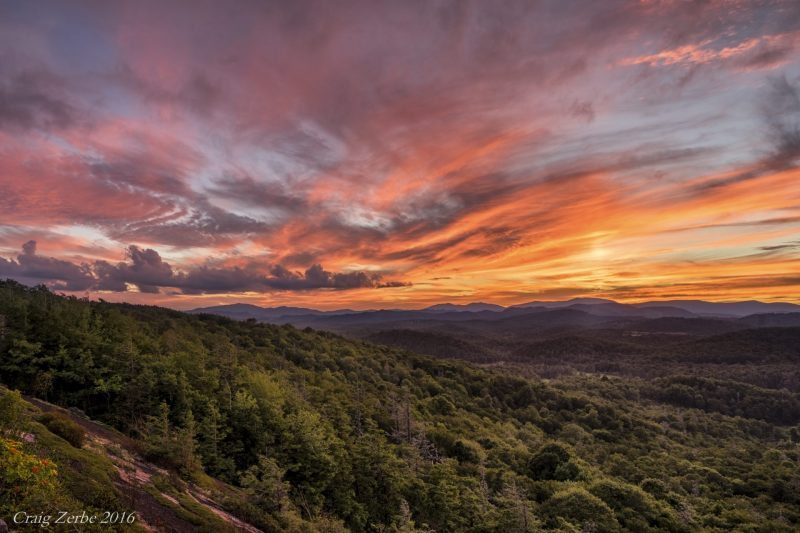 "Sunset at Flat Rock Overlook, Milepost 308.3" by Craig Zerbe